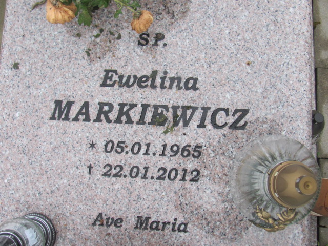 Ewelina MARKIEWICZ 1965 Słupsk - Grobonet - Wyszukiwarka osób pochowanych